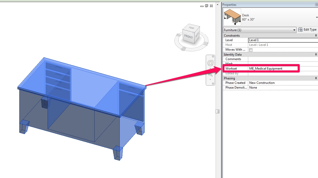 The BIM Data: Revit Link - Workset