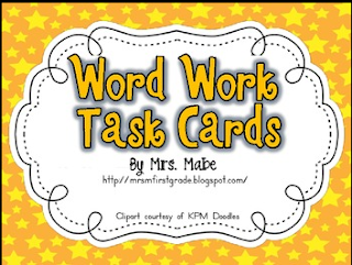 Free on TPT Kindergarten: Word Work Task Cards & Recording Sheets