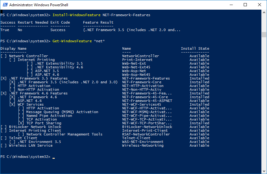 Powershell: Install Windows Feature - .NET Framework 3.5