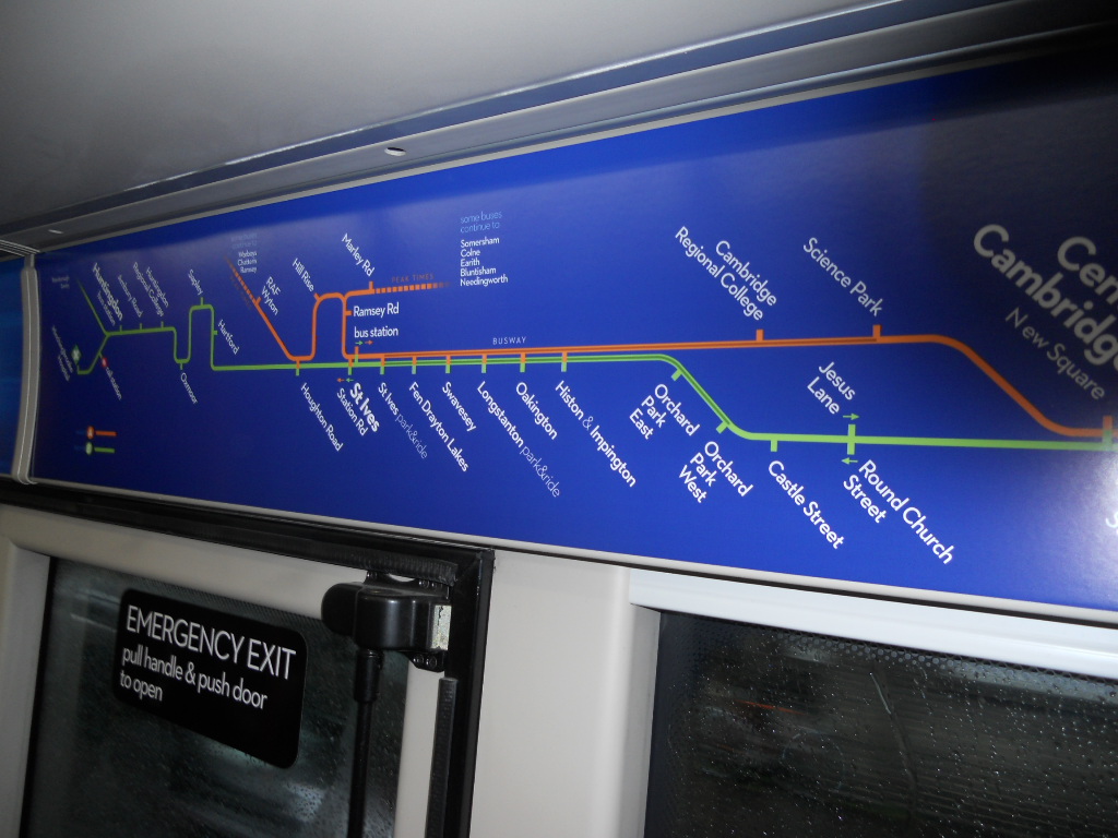 Travelling the Cambridgeshire guided busway: New busway route map