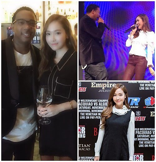 Jessica performs with Ja Rule at a boxing event