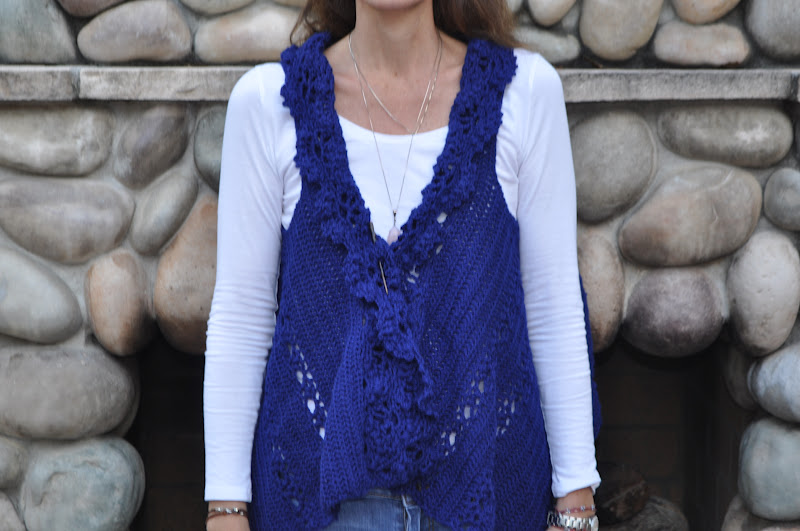 Mereknits: Crochet Blue Vest... I'm In Love
