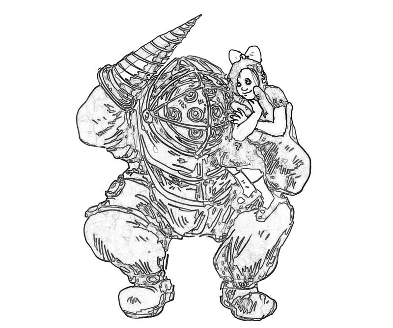 Bioshock Big Daddy Coloring Page 1 Pages Sketch Coloring Page