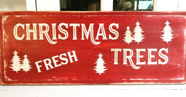 Farm Fresh Rustic Christmas Tree Sign