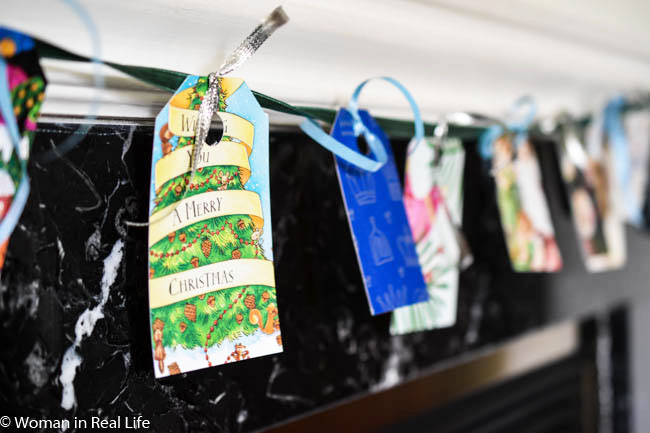 Woman in Real Life: DIY Gift Tag Ribbon Garland Made With Old Christmas ...
