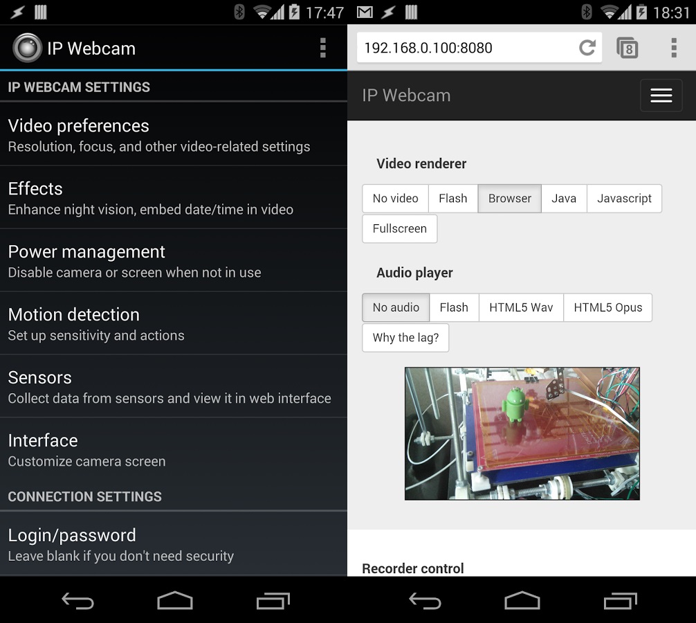 App IP Webcam transforma Androids em câmaras de vigilância | Aberto até ...