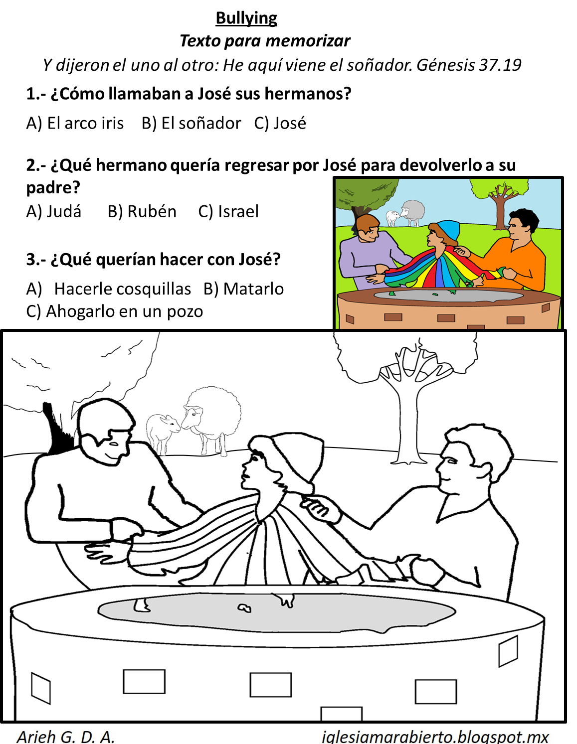 IGLESIA MAR ABIERTO: Clase biblica para niños descargable -José y sus hermanos-