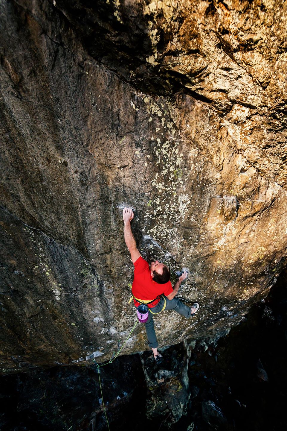 Dave MacLeod on "The Force" 8b at Brin Rock, Scotland; Photo by Chris ...