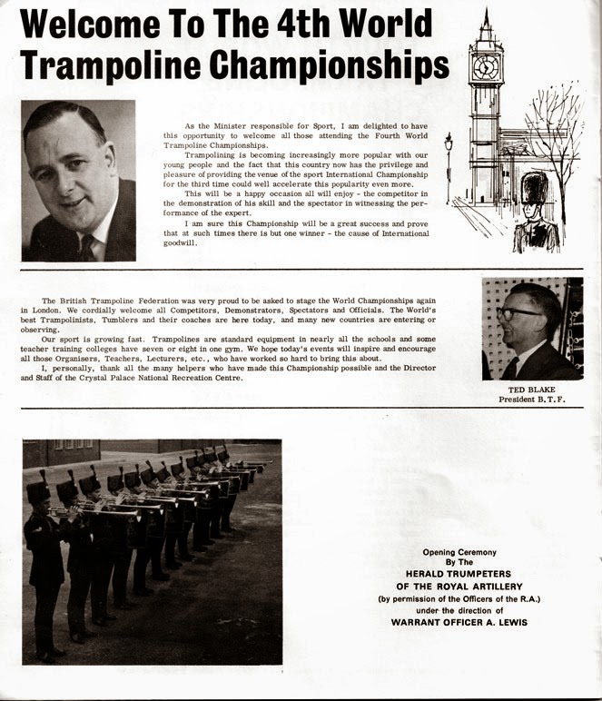 Trampoline History Blog: 1967 - 4th World Trampoline Championships, London