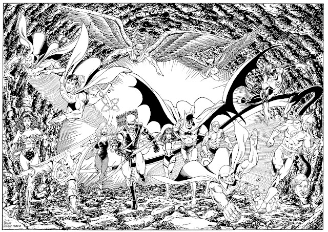 ALEX GARCIA: JUSTICE LEAGUE OF AMERICA, homage to JLA #200 by George Pérez