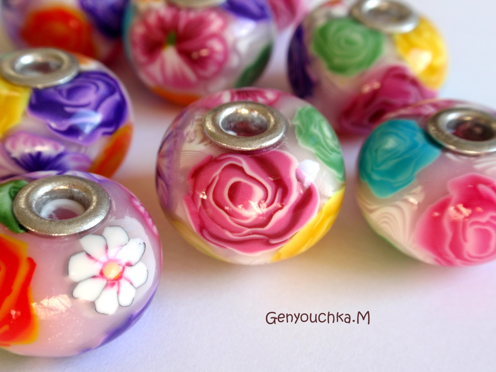 Genyouchka M.: Canes millefiori fimo et perles Vivement l'été