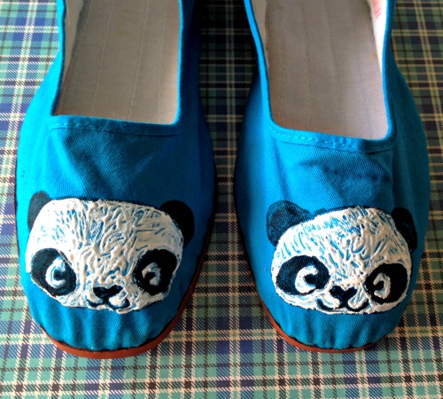 iLoveToCreate Blog: Draw & Paint Panda Shoes