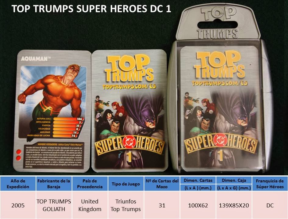 Cartas de Superheroes: TOP TRUMPS SUPER HEROES DC 1
