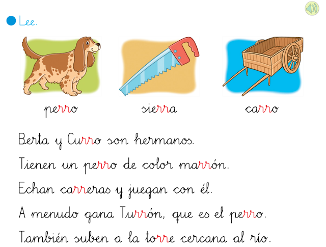 APRENDER ES DIVERTIDO 1º Y 2º: Lectura interactiva letra r doble y "r ...