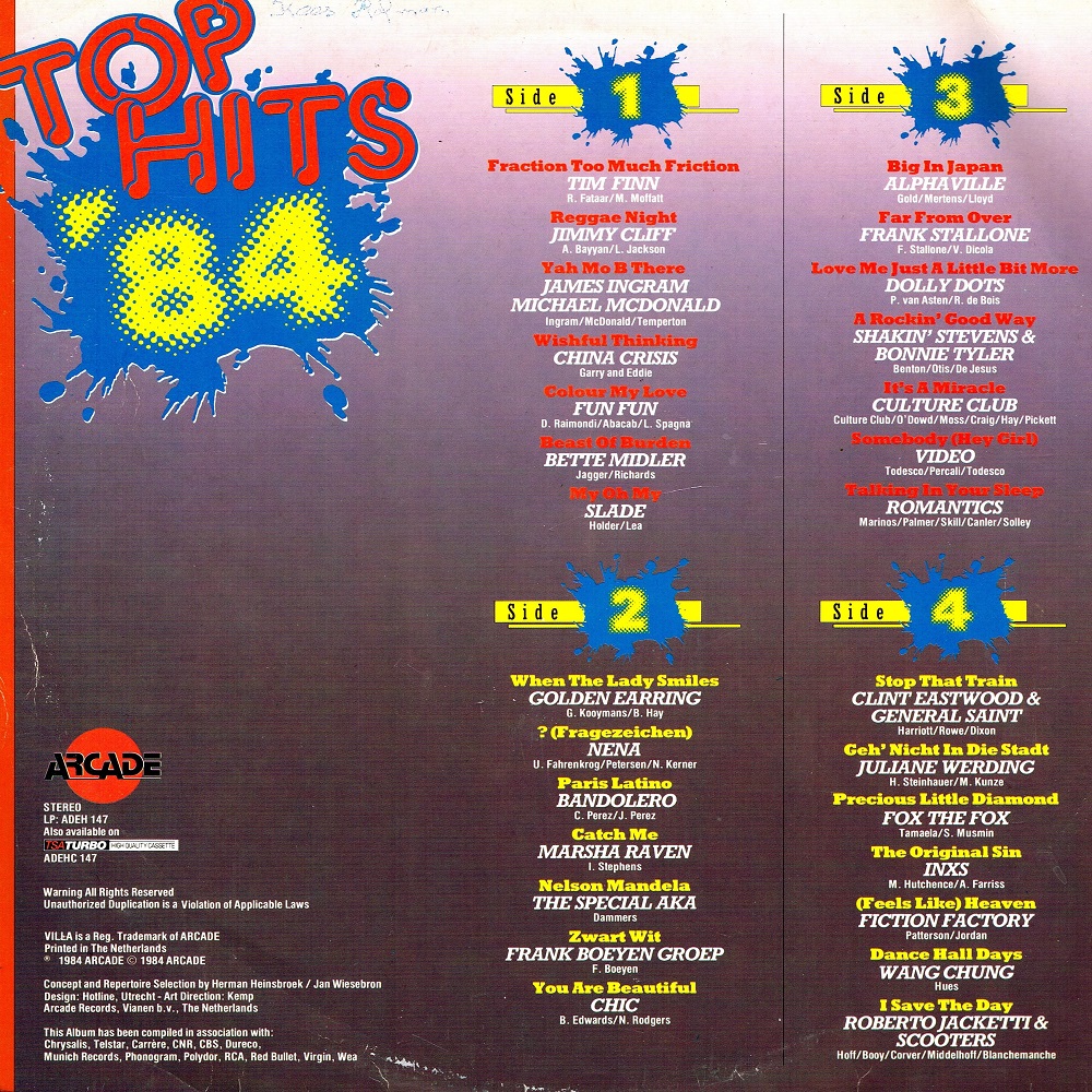 Various - Top Hits ´84 (1984) (2LP) ~ blog met verzamel albums