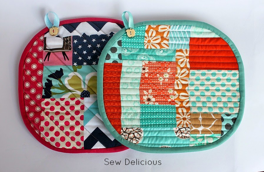 Scrappy Pot Holders - Tutorial | Sew Delicious | Bloglovin’