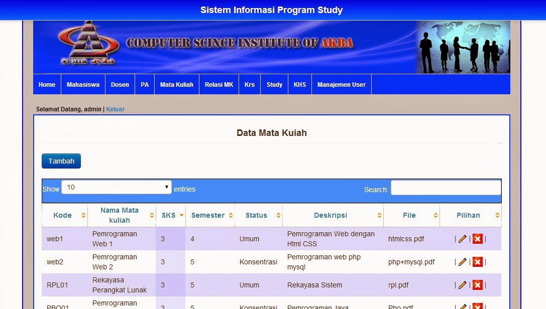 Sistem Informasi KRS dan KHS online menggunakan php | Materi Dalam Hidup