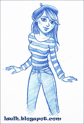 drawings and paintings by lael: French Girl