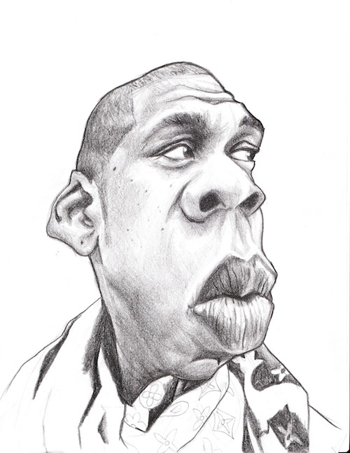Artwork by Lynell Jinks: Jay-Z Caricature Sketch 2008