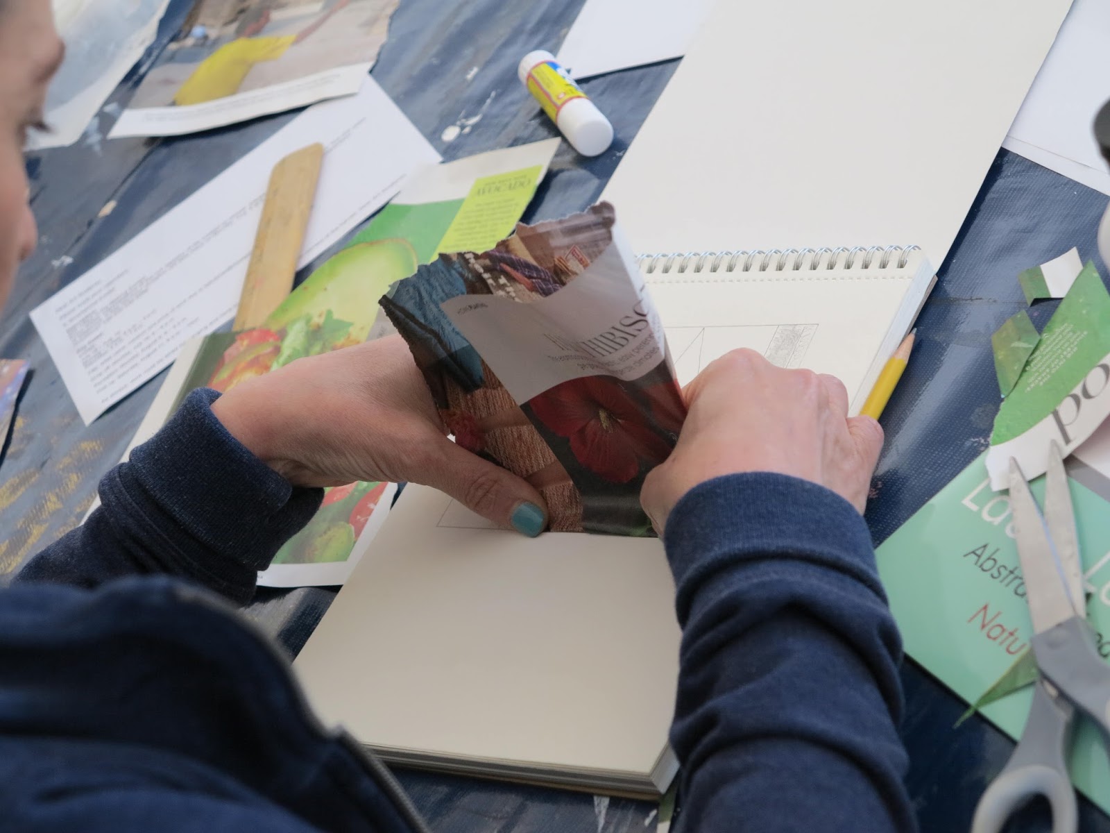 Collage:Line and Simple Shape Class Student's work