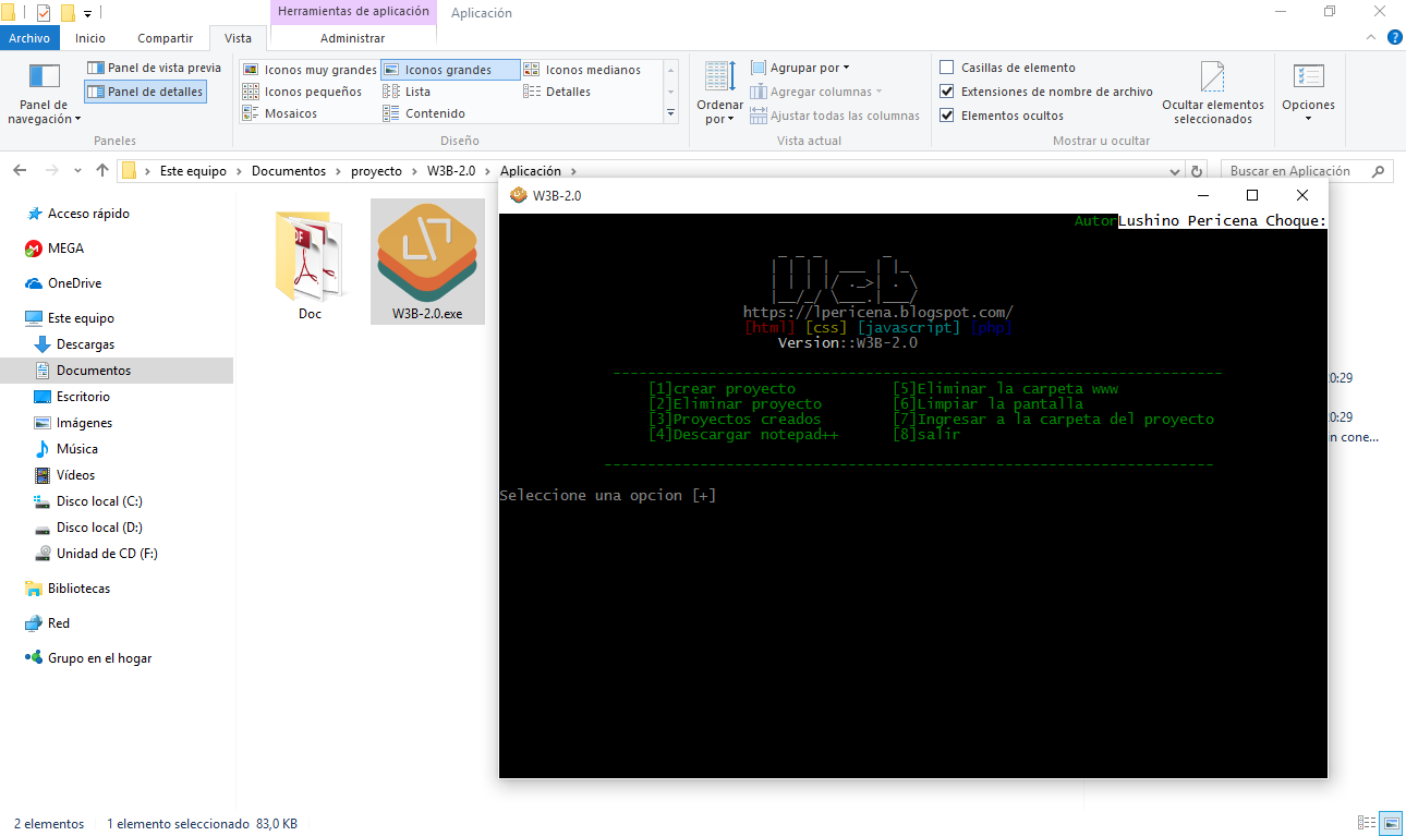 Estructura de una aplicación web con W3B-2.0