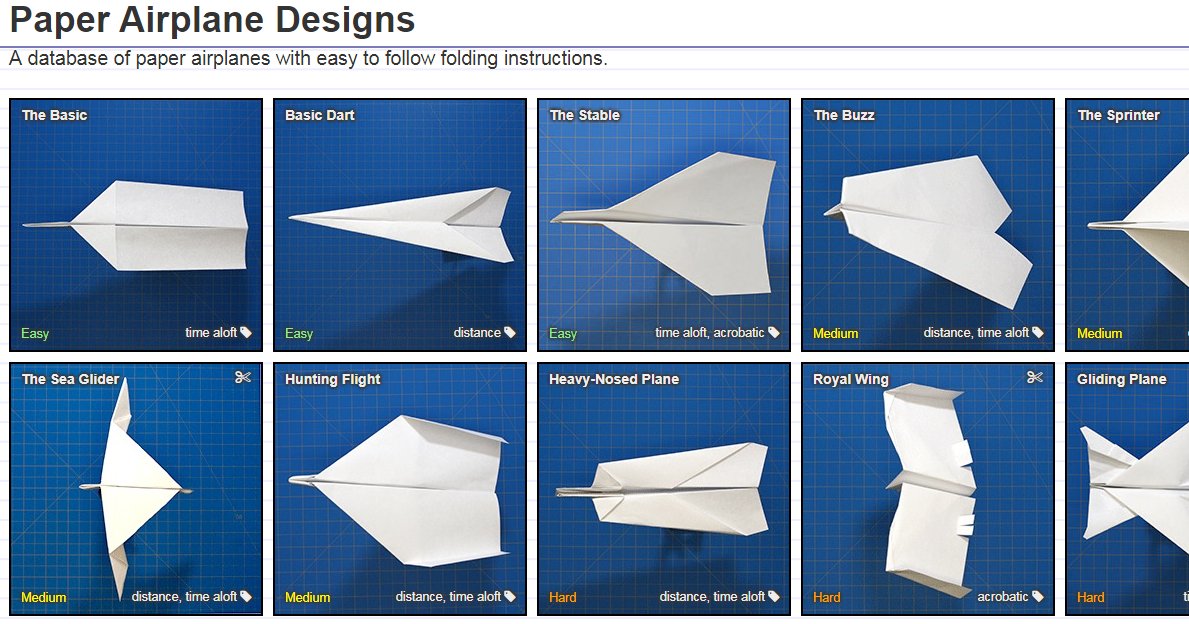 English Elda: Paper Airplane Designs... also in your English class