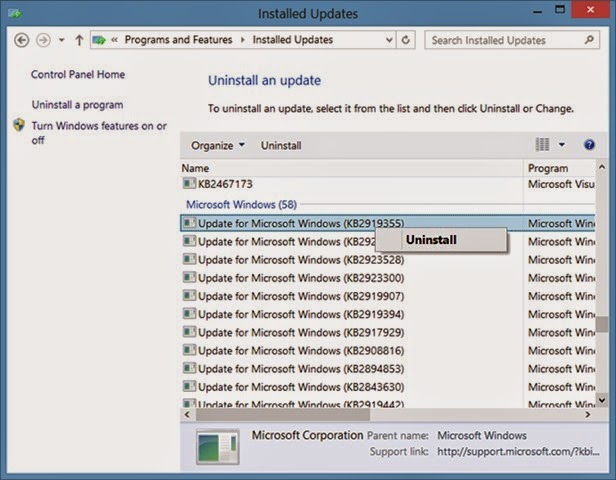 INFORMATICA DO DIA A DIA: Desinstalar Atualização Windows