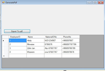 create pdf in c# from database