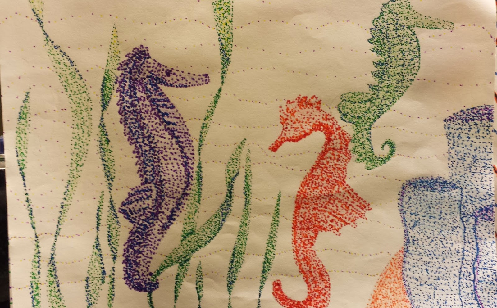Mrs. Higa's Art Class: Pointillism Seahorses