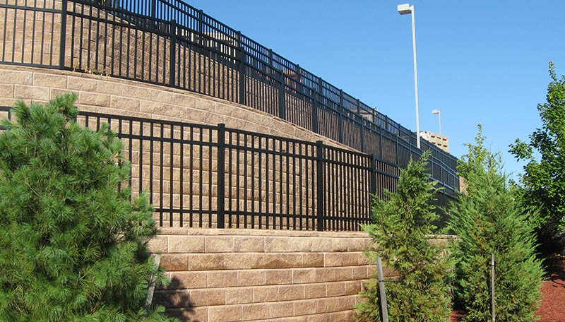 The Allan Block Blog: How to Design a Fence/Railing Above a Retaining Wall.