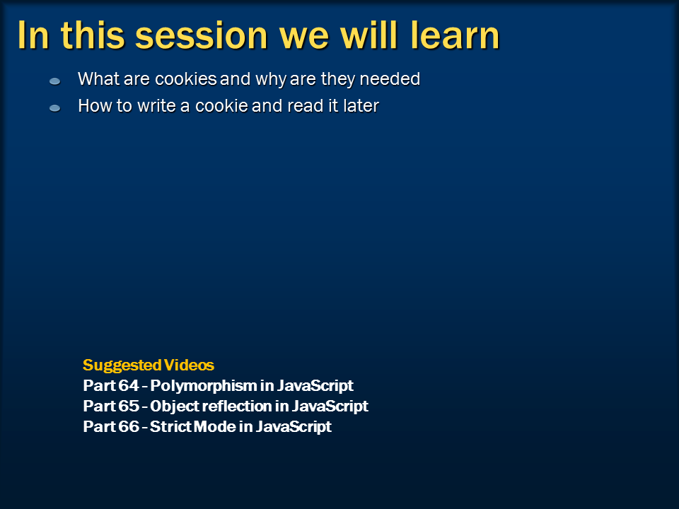 Sql Server Net And C Video Tutorial Javascript Cookies