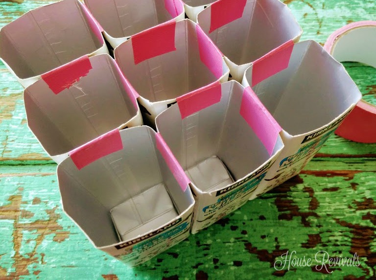 I taped around the top, then the bottom.