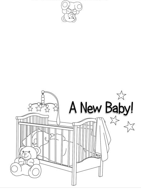 New Baby Colouring Card | Coloring Pages