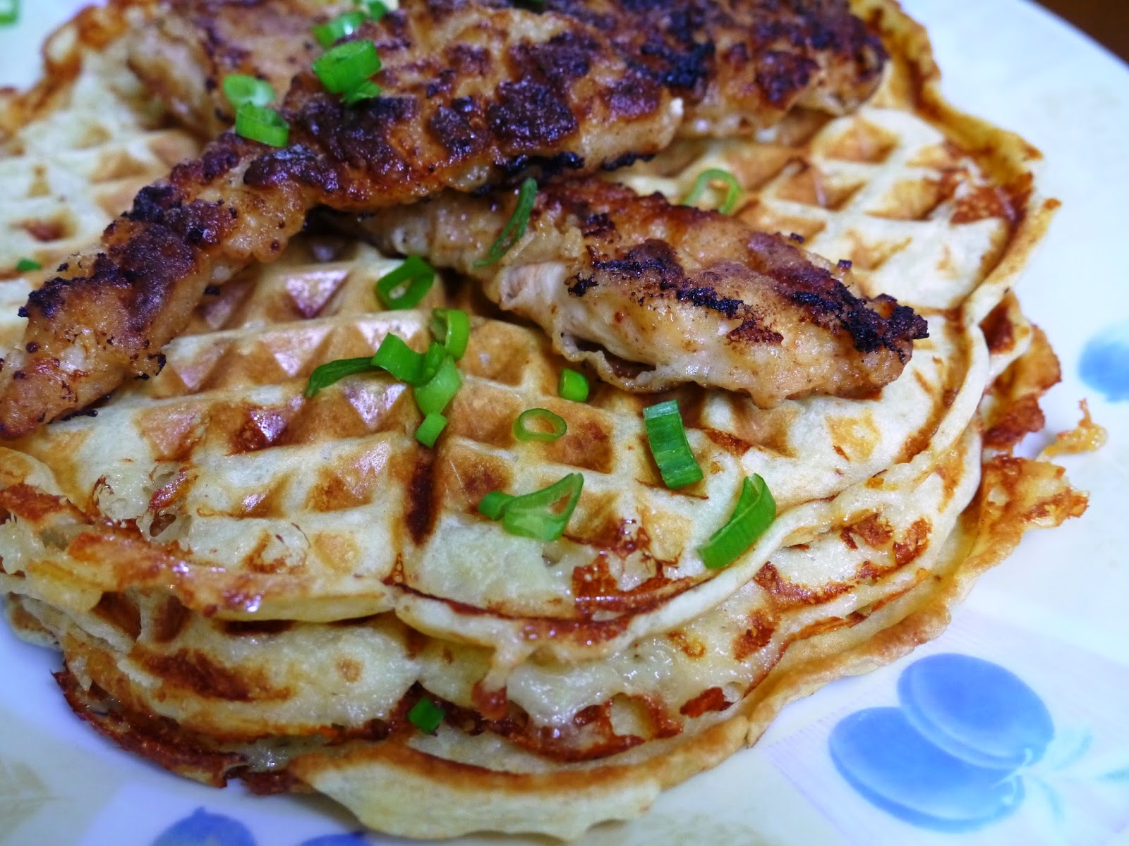 This Muslim Girl Bakes: Cheddar Waffles with Fried Chicken and Gravy