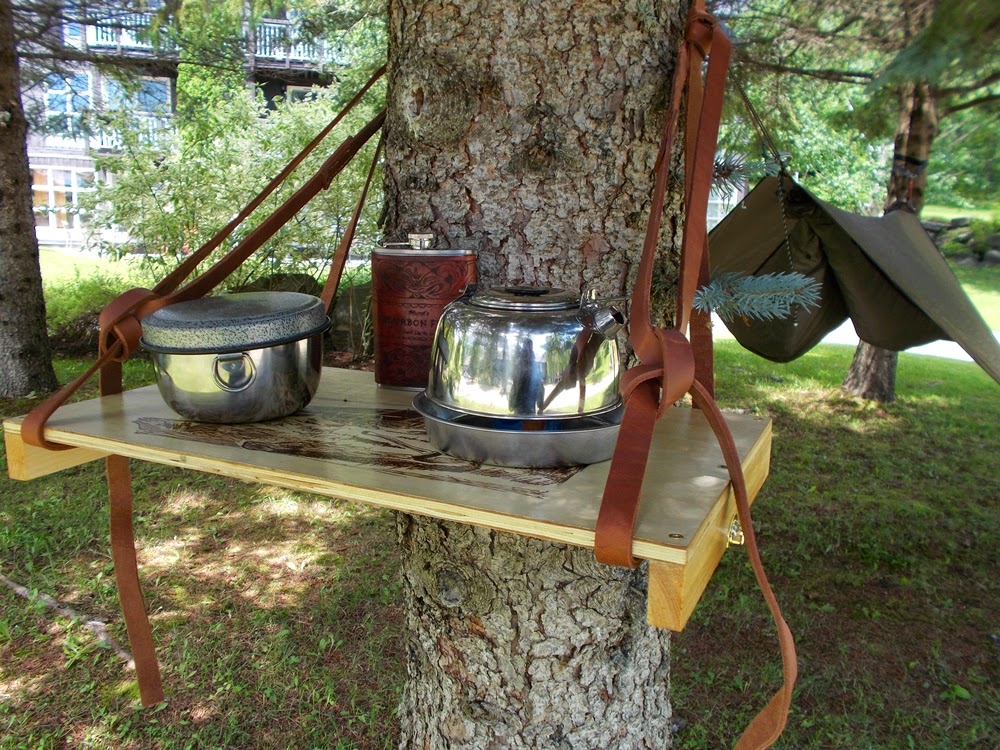 Paddle Making (and other canoe stuff): Wanigan Lid Tree Shelf