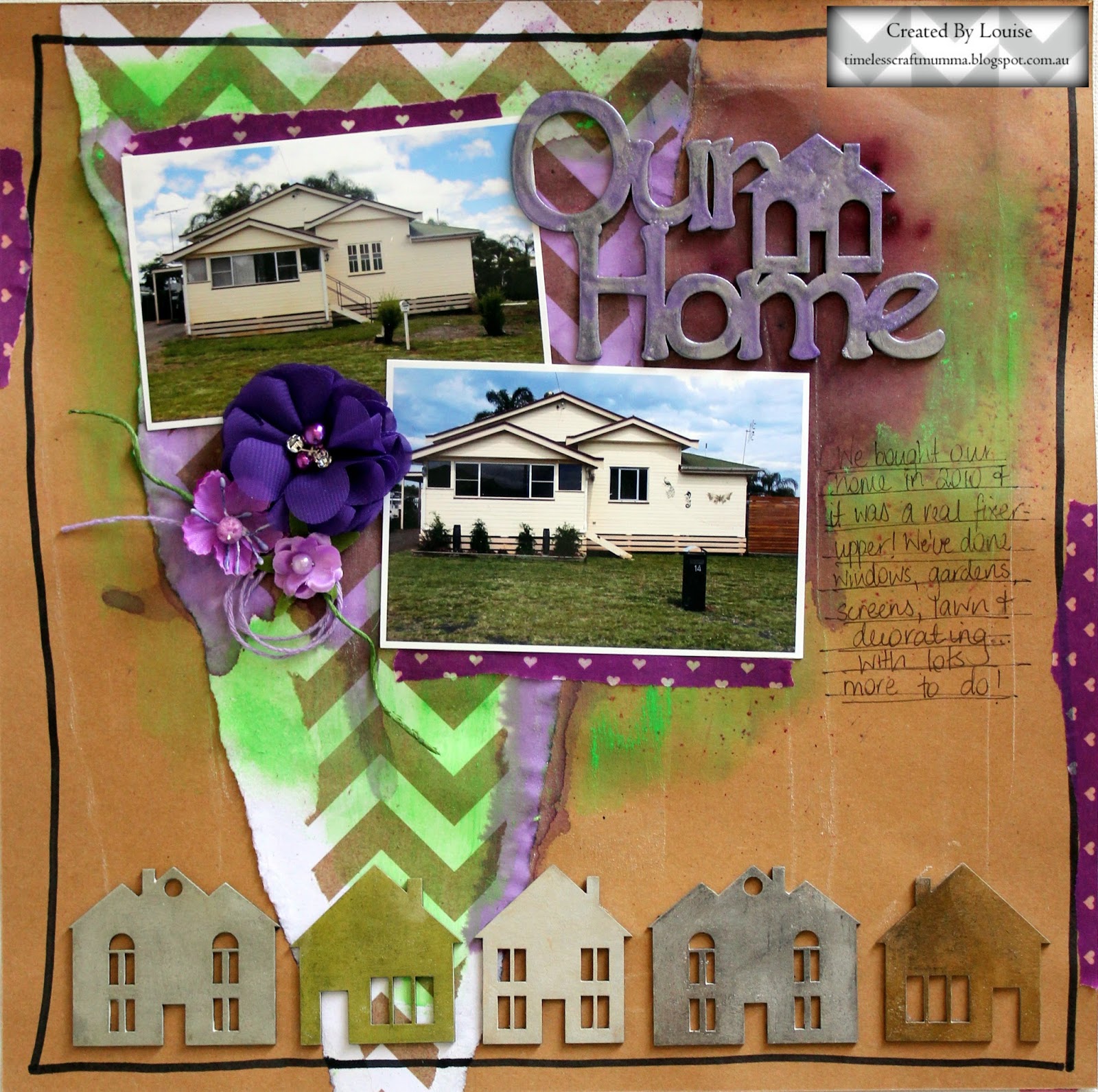 A2Z Scraplets: "Our Home" Scrapbook layout by Louise for Kraft ...