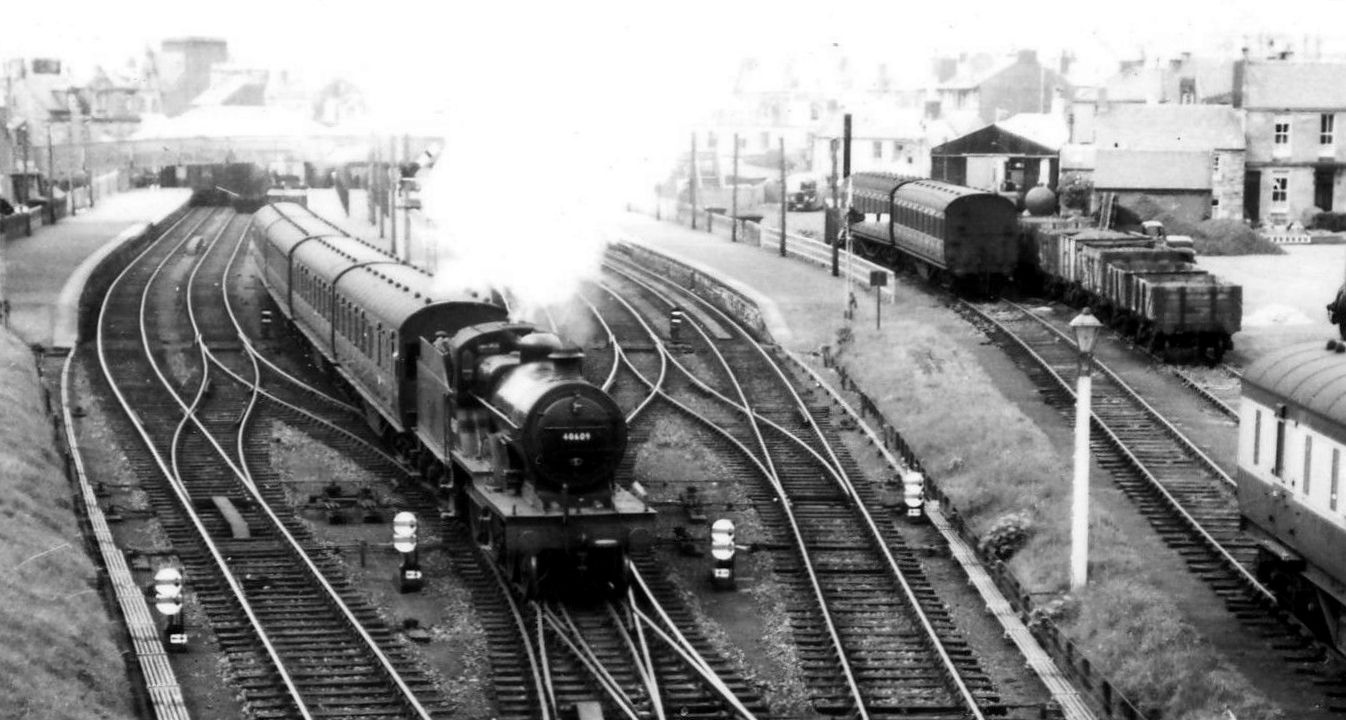 Tour Scotland: Old Photograph Railway Station Largs Scotland
