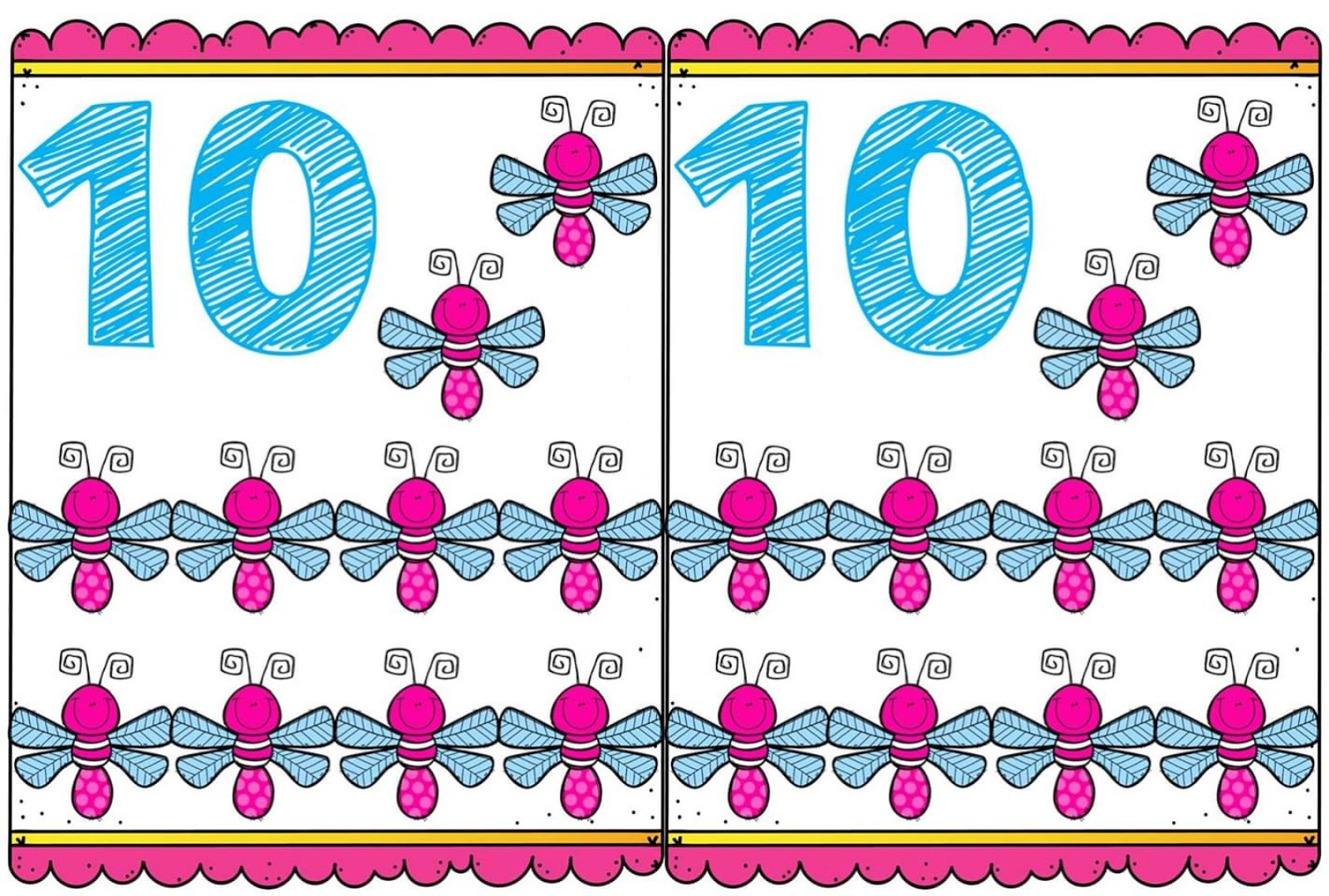 Números Cards coloridos e ilustrados para trabalhar a relação número e ...