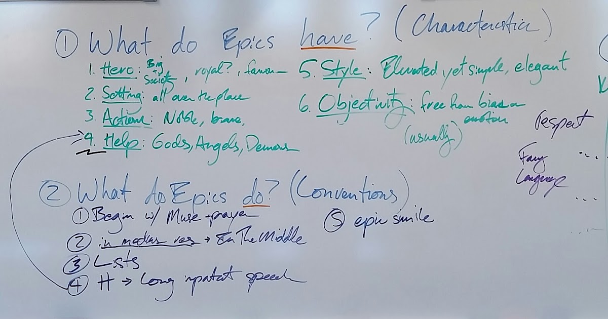 Mr. Tidyman's English: Genre Notes: What Makes An Epic