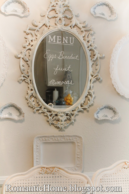 My Romantic Home: Mirror Menu Board - Show and Tell Friday