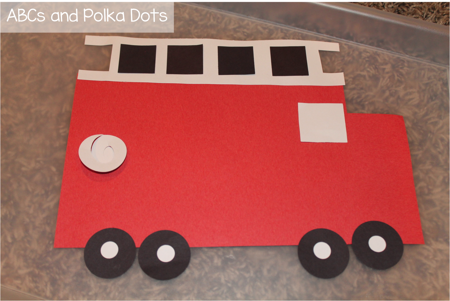 ABC's and Polka Dots: Cute Fire Truck Craft...Step by Step!