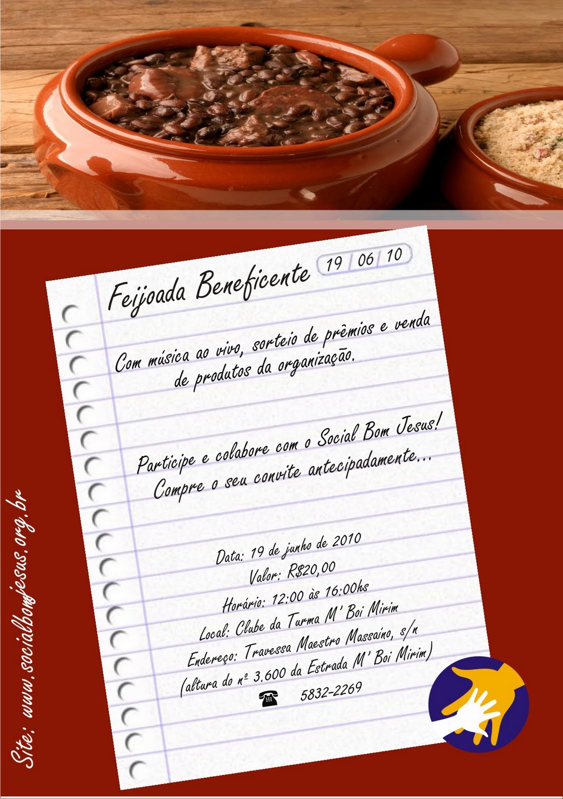 Portfólio Priscilla Mendes: Convite Feijoada