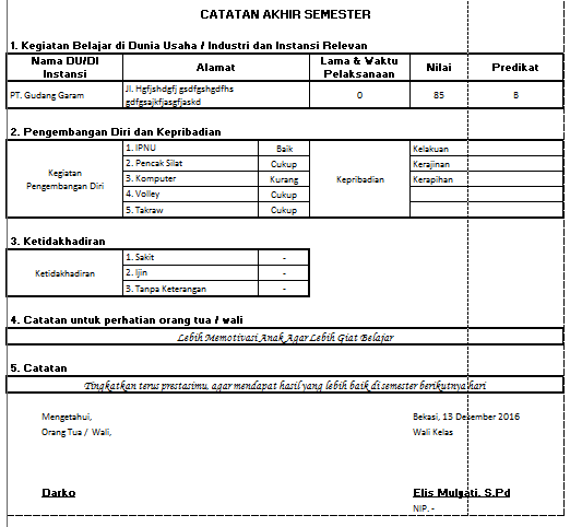 RAPORT SMK KTSP EXCEL