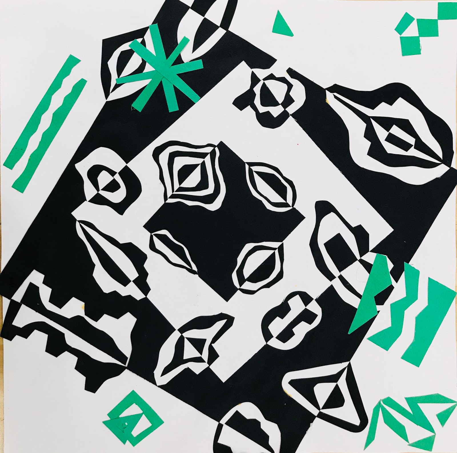 Paintbrush Rocket: 6th Grade Positive & Negative Shapes!