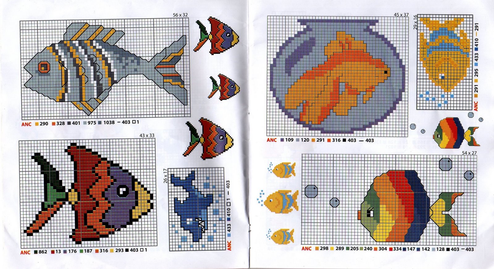 Cross stitch fishes