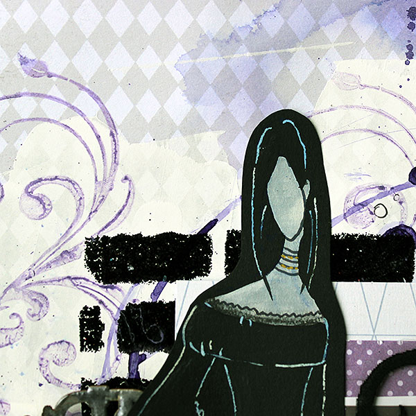 Riikka Kovasin - Paperiliitin: Goth - a layout with step photos