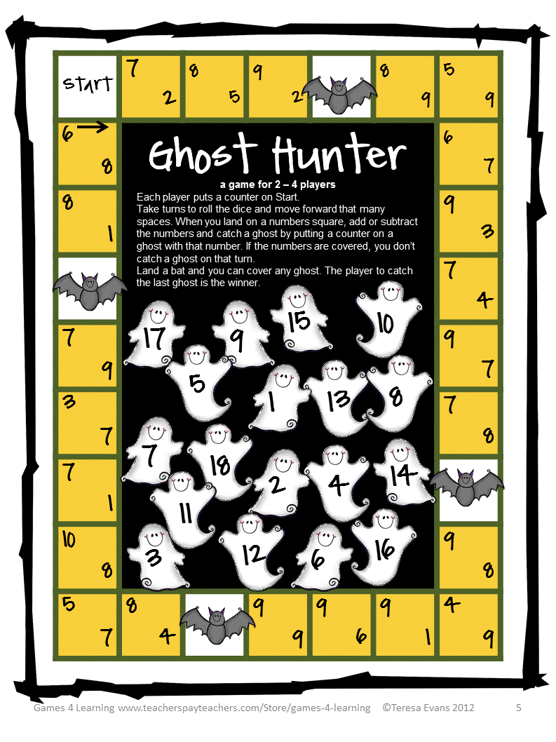 Fun Games 4 Learning: Halloween Math Freebies