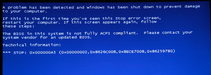 Ana-ITcenter ทริปกระจาย: วิธีแก้ Error 0x000000A5 windows 7