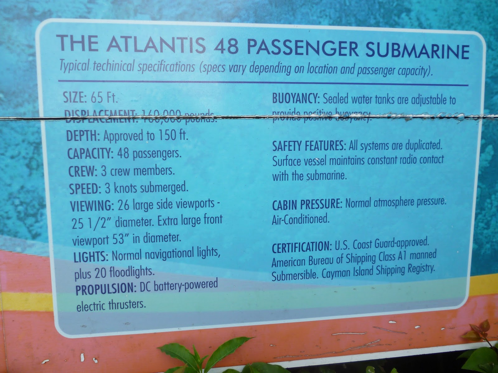 So Very Very Thankful: Atlantis XV Submarine trip