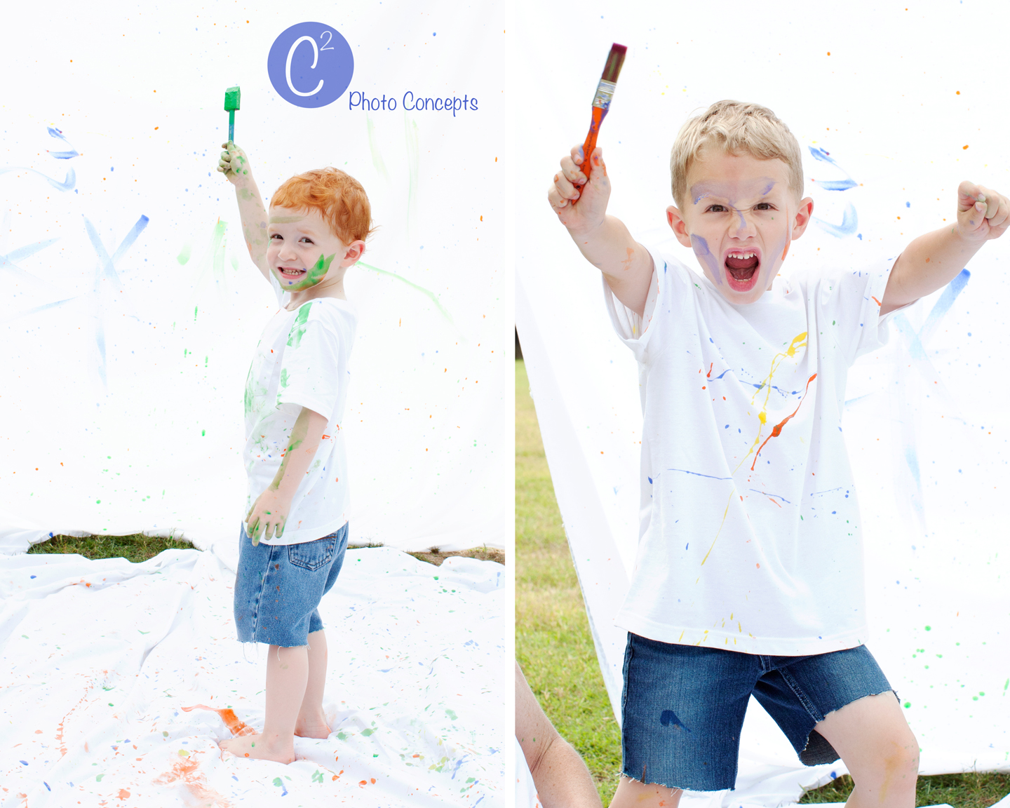 C2 Photo Concepts: Portrait Session: Paint Fight Summer Fun!